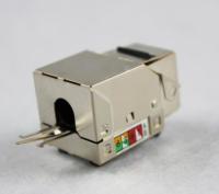 China RJ45 Keystone Jack CAT5E CAT6 CAT6A Shielded Keystone Jack In Metallic Color for sale