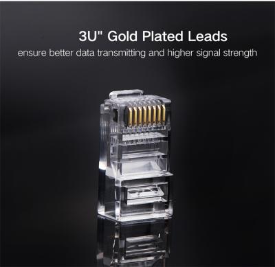 China Solid Wire CAT 5e RJ45 Connector 8P8C Unshielded For Network Communication for sale