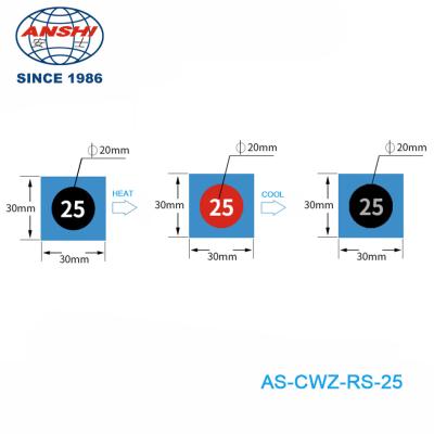 China Reversible Temperature Sensitive 25°C/77°F Heat Sensitive Color Changing Sticker for sale