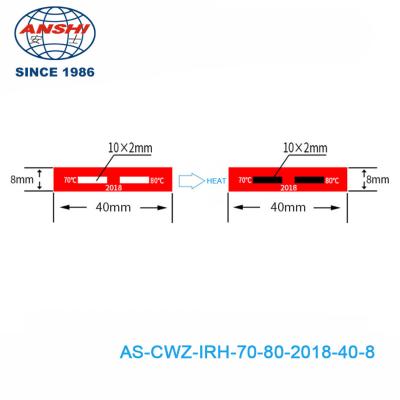 China Irreversible Temperature Indicator Labels 2 Point 70  80 ℃ 158 176℉ 2 Temperature Level for sale