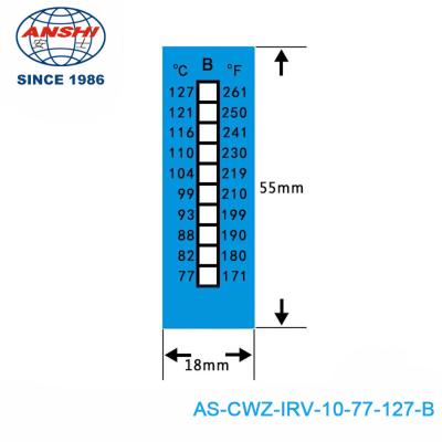 China 8-Level Irreversible Temperature Label 37-65℃ 99-149℉ for sale