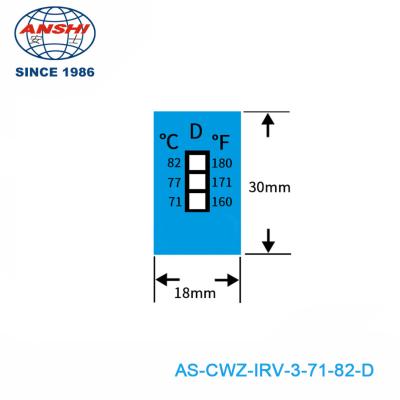 China Irreversible Temperature Sensitive Labels 71-82℃ 160-180℉ Multi-Color for sale