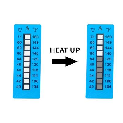 China Irreversible 40-71℃ 104-160℉ 10 Level High Temperature Sensitive Labels for sale
