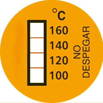 China Irreversible 100 120 140 160℃ High Temperature Irreversible Temperature Indicator Labels for sale