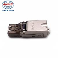 China ANSHI RJ45 CAT7 FTP Unshielded STP Shield Modular Plug Grey RJ45 Tolless Shielded Connector for sale
