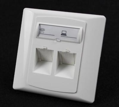 China Germany Type 86*86 45 Degree Wall Mount Socket Double Port Face Plate With Shuttle for sale