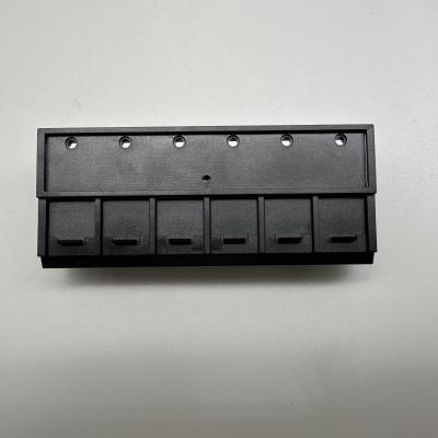 China CAT5e/CAT6/CAT6A Patch Panel Front Panel Adapter 6 Slots for RJ45 Keystone UTP Black for sale
