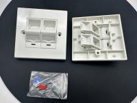 China ANSHI LJ6C British Style Snap-In 2 Port Faceplate RJ45 Frame 86*86MM for sale