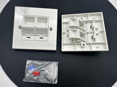 China ANSHI LJ6C British Style Snap-In 2 Port Faceplate RJ45 Frame 86*86MM for sale