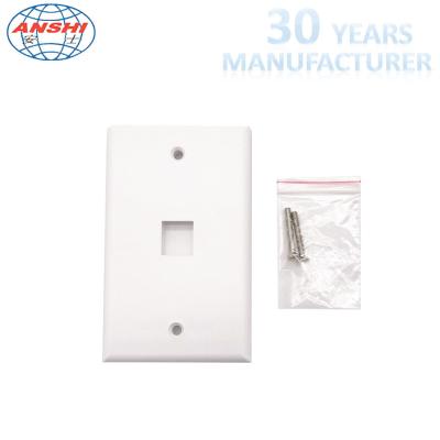 China Wall Socket Network Cable Faceplate 120 Us Type With Single / Double Port for sale