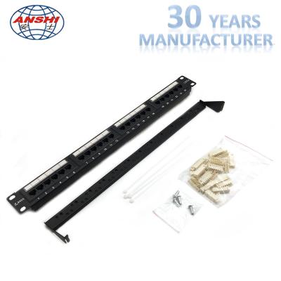 China Black Cat5e UTP Patch Panel , 110 IDC Type Rj45 Jack Panel Rack Mountable for sale