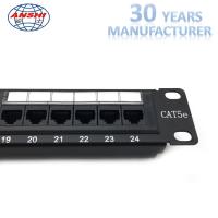 China Black Cat5e UTP Patch Panel , 110 IDC Type Rj45 Jack Panel Rack Mountable for sale