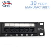 China Black Cat5e UTP Patch Panel , 110 IDC Type Rj45 Jack Panel Rack Mountable for sale