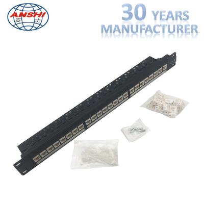 China Rack Mount Cat6 UTP Patch Panel Unshielded Modular Type With Cable Manager for sale