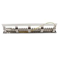 China ANSHI 19 Inch 1U Height 24 Ports STP Shielded Rack Mount Patch Panel for Networking for sale