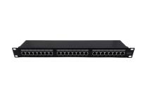 China 19 Inch 24 Port CAT6 Shield STP Patch Panel with Rear Cable Management for Integrated Networking for sale