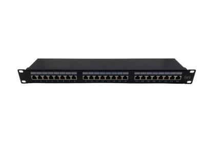 China 19 Inch 24 Port CAT6 Shield STP Patch Panel with Rear Cable Management for Integrated Networking for sale
