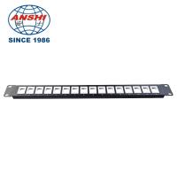 China Rack Mount Patch Panel 1U 12 Port CAT5E CAT6A UTP Unloaded Featuring RJ45 Jacks and Phosphor Bronze IDC Pins for Network Setup for sale