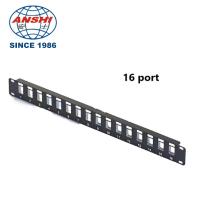 China Rack Mount Patch Panel 1U 12 Port CAT5E CAT6A UTP Unloaded Featuring RJ45 Jacks and Phosphor Bronze IDC Pins for Network Setup for sale