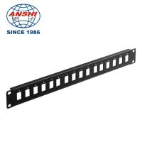 China Rack Mount Patch Panel 1U 12 Port CAT5E CAT6A UTP Unloaded Featuring RJ45 Jacks and Phosphor Bronze IDC Pins for Network Setup for sale