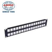 China Rack Mount Patch Panel 1U 12 Port CAT5E CAT6A UTP Unloaded Featuring RJ45 Jacks and Phosphor Bronze IDC Pins for Network Setup for sale