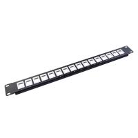 China Rack Mount Patch Panel 1U 12 Port CAT5E CAT6A UTP Unloaded Featuring RJ45 Jacks and Phosphor Bronze IDC Pins for Network Setup for sale