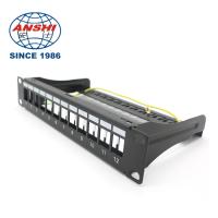 China 19 Inch 32 Port Empty STP FTP Shielded RJ45 Patch Panel CAT5E CAT6 Rack Mount Network Distribution Panel for sale