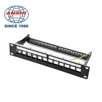 China 19 Inch 1U Blank Patch Panel 12 Port 24 Port Unloaded Network Distribution Panel for sale