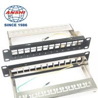 China 10 Inch 1U 12 Port FTP CAT5E Cat6 CAT6A Blank Unloaded Patch Panel Coupler OEM Telecom Equipment for sale