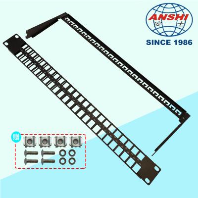 China 19 Inch 1U 48 Port UTP Unloaded Blank Network Patch Panel Unshielded Rack Mount Patch Panel for sale