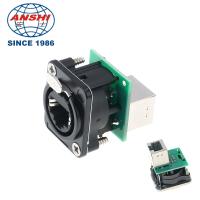 China D-Type Panel Mount Audio XLR Socket RJ45 Ethernet Network Interface Combined Connector For Equipment Panel for sale