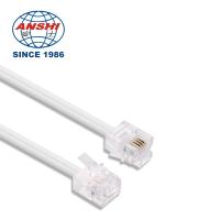 China 6P2C 6P4C Flat RJ11 Cat3 Telephone Patch Cord, PVC Jacket Copper Cable With Crystal Head, 2/4 Core Landline Extension Wire For Communication Wholesale for sale