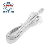 China 6P2C 6P4C Flat RJ11 Cat3 Telephone Patch Cord, PVC Jacket Copper Cable With Crystal Head, 2/4 Core Landline Extension Wire For Communication Wholesale for sale
