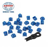 China RJ45 Port Lock Dust Plug Anti-Theft LAN Port Stopper, 100pcs Plugs With One Key Included For Network Interface Protection for sale