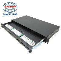 China 1U 24 Port Cat5e UTP RJ45 Patch Panel With Removable Drawer, Black Rack Mount Network Patch Panel for sale