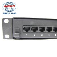 China 1U 24 Port Cat5e UTP RJ45 Patch Panel With Removable Drawer, Black Rack Mount Network Patch Panel for sale