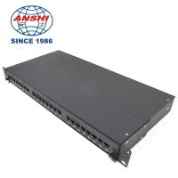China 1U 24 Port Cat5e UTP RJ45 Patch Panel With Removable Drawer, Black Rack Mount Network Patch Panel for sale