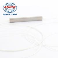 China 1x2 Mini Steel Tube PLC Splitter, 0.9mm G657A1 White Fiber, Customizable 0.75m-2m Pigtail FTTH Optical Splitter for sale