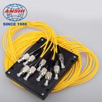 China FTTH Network ABS Box Type 1x8 PLC Fiber Optic Splitter, UPC Polished, Custom SC LC FC Optical Connectors for sale