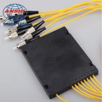 China FTTH Network ABS Box Type 1x8 PLC Fiber Optic Splitter, UPC Polished, Custom SC LC FC Optical Connectors for sale