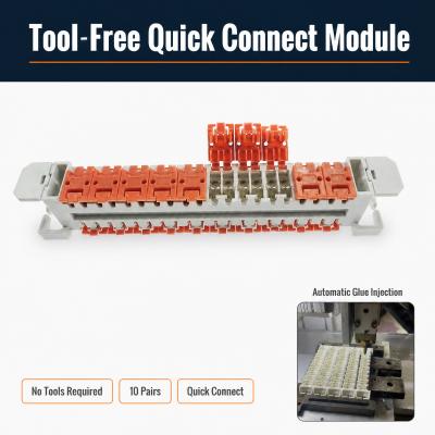 China 3M 10 Pair Tool-less Jelly Filled Quick Connection LSA Plus Module for High Integrity Network Reliability for sale