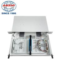 China 19 Inch 1U Rack‑Mount Sliding ODF Fiber Optic Distribution Frame, Optical Fiber Patch Panel with LC Adapter for Data Center FTTX for sale