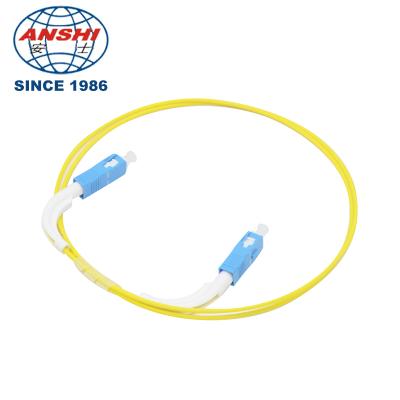 China Fiber Optic Patch Cord Pigtail, 90 Degree 45 Degree Bent Boot E2000 PCAPC LC SC ST SM Simplex/Duplex 2.0/3.0mm MT‑LC20001 for FTTH FTTB FTTX Network for sale