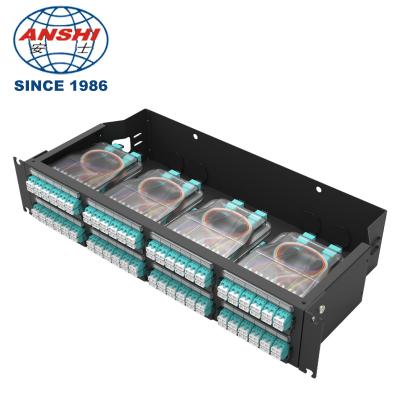 China 2U/4U 19 Inch Rack Mount Fiber Optic Patch Panel, Cold Rolled Steel 8/16 Slot Modular ODF, 12‑72 Fibers Max Capacity for FTTH Network for sale