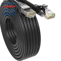 China CAT6 RJ45 UTP Patch Cord 24AWG Black Bare Copper Network Ethernet LAN Cable for sale