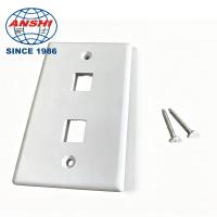 China ANSHI 120 Type US Standard Wall Mount Face Plate, 2 Port RJ45 RJ11 Double Port Telecommunications Product for sale