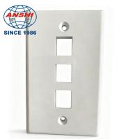 China ANSHI 120 Type US Standard Wall Mount Face Plate, 3 Port RJ45 RJ11 for sale