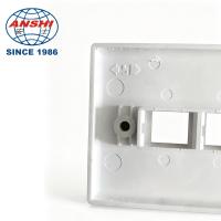 China ANSHI 120 Type US Standard Wall Mount Face Plate, 3 Port RJ45 RJ11 for sale