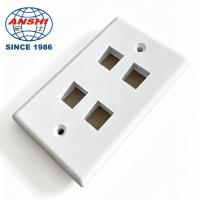 China ANSHI 120 Type US Standard Wall Mount Face Plate, 4 Port RJ45 RJ11 Telecommunications Product for sale