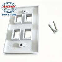China ANSHI 120 Type US Standard Wall Mount Face Plate, 4 Port RJ45 RJ11 Telecommunications Product for sale